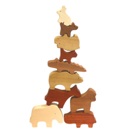 Animal Stacking Game - Natural Wood